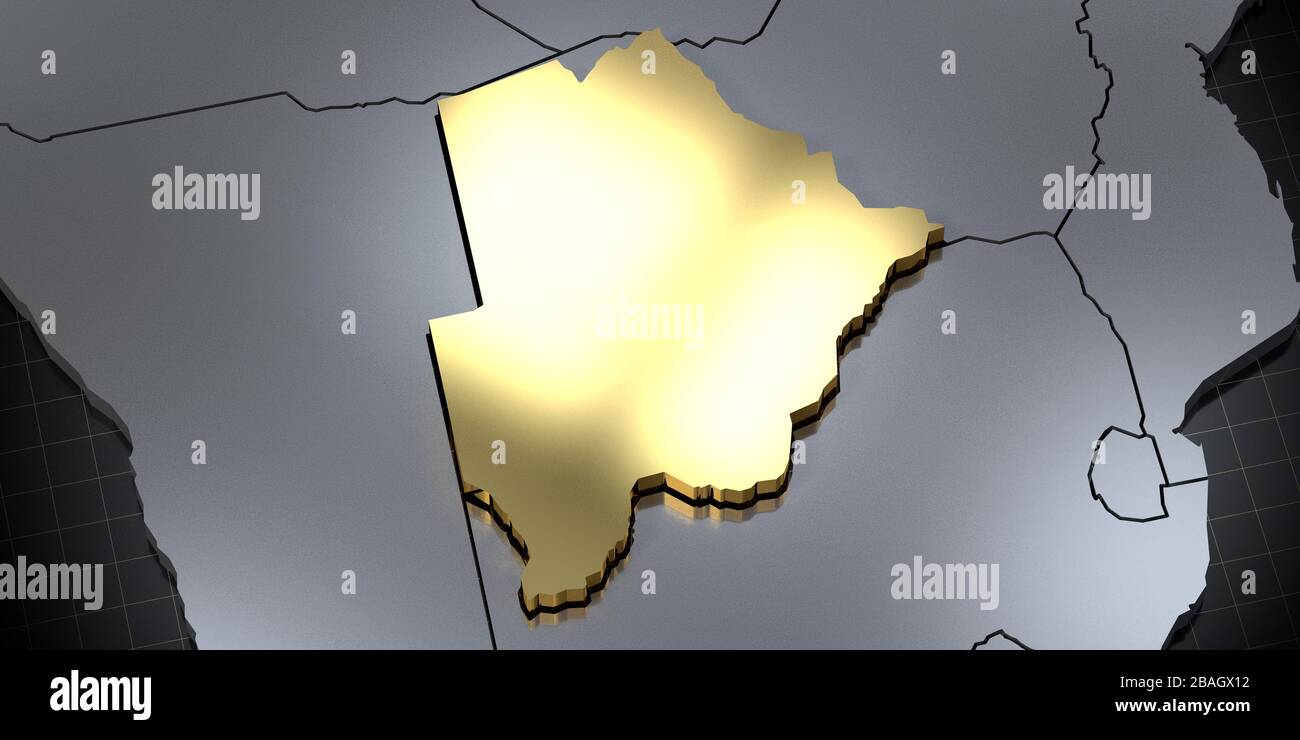 Botswana - country shape - 3D illustration Stock Photo - Alamy