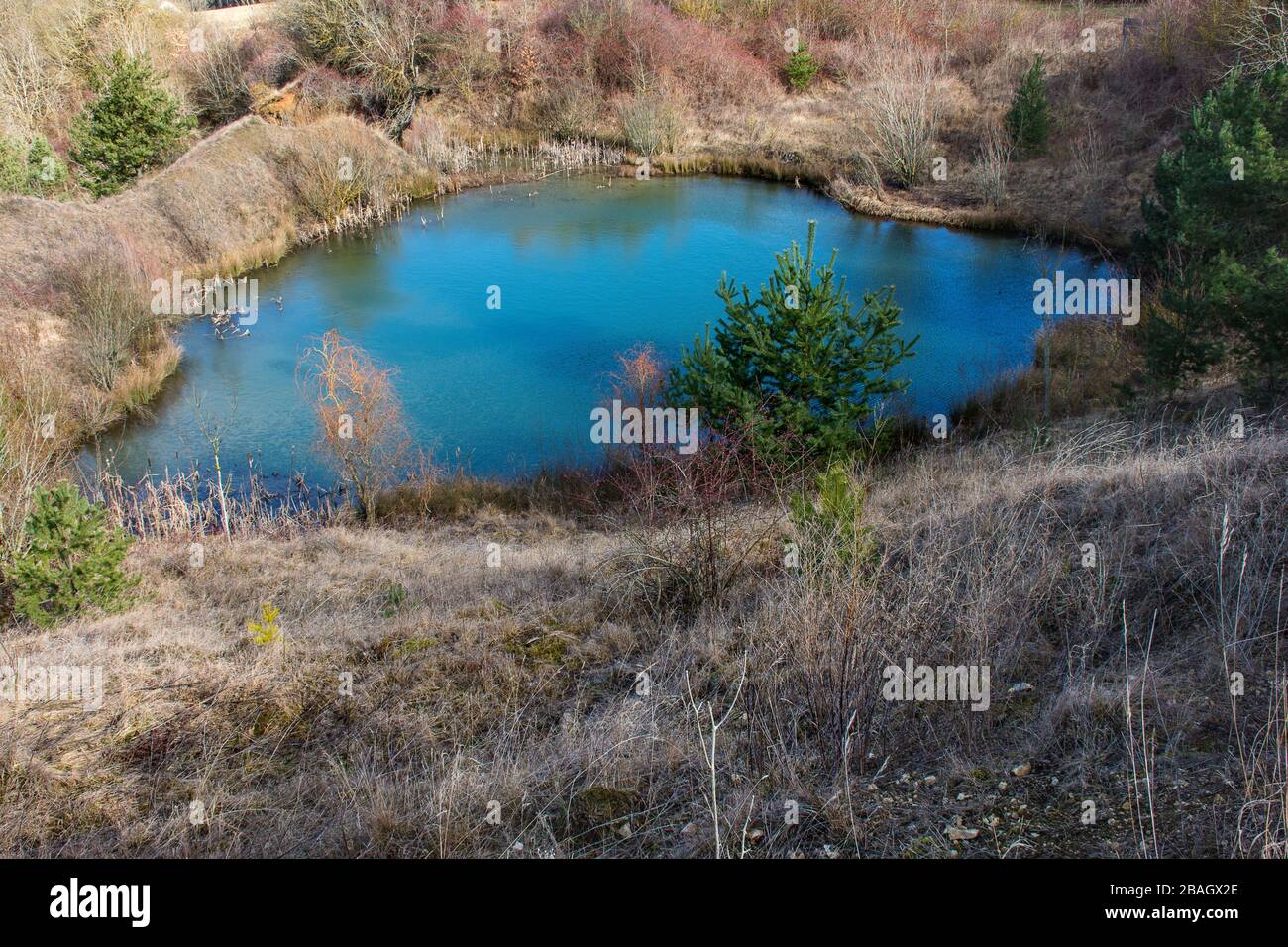 lake in the Geotope Lindle in the Geopark Ries, Germany, Bavaria Stock ...
