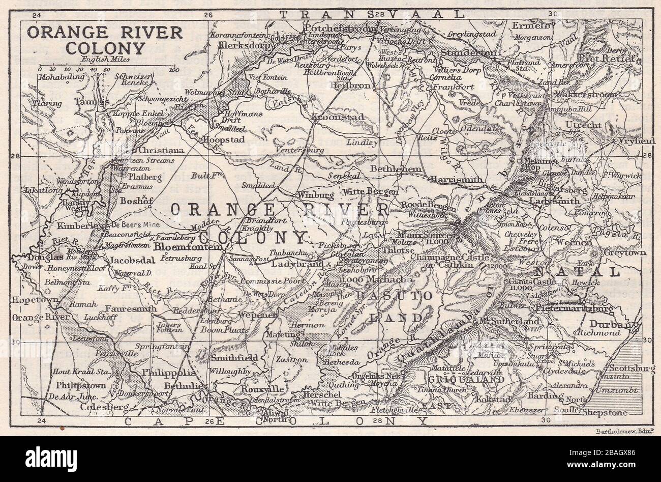 Map of the orange river colony hi-res stock photography and images - Alamy