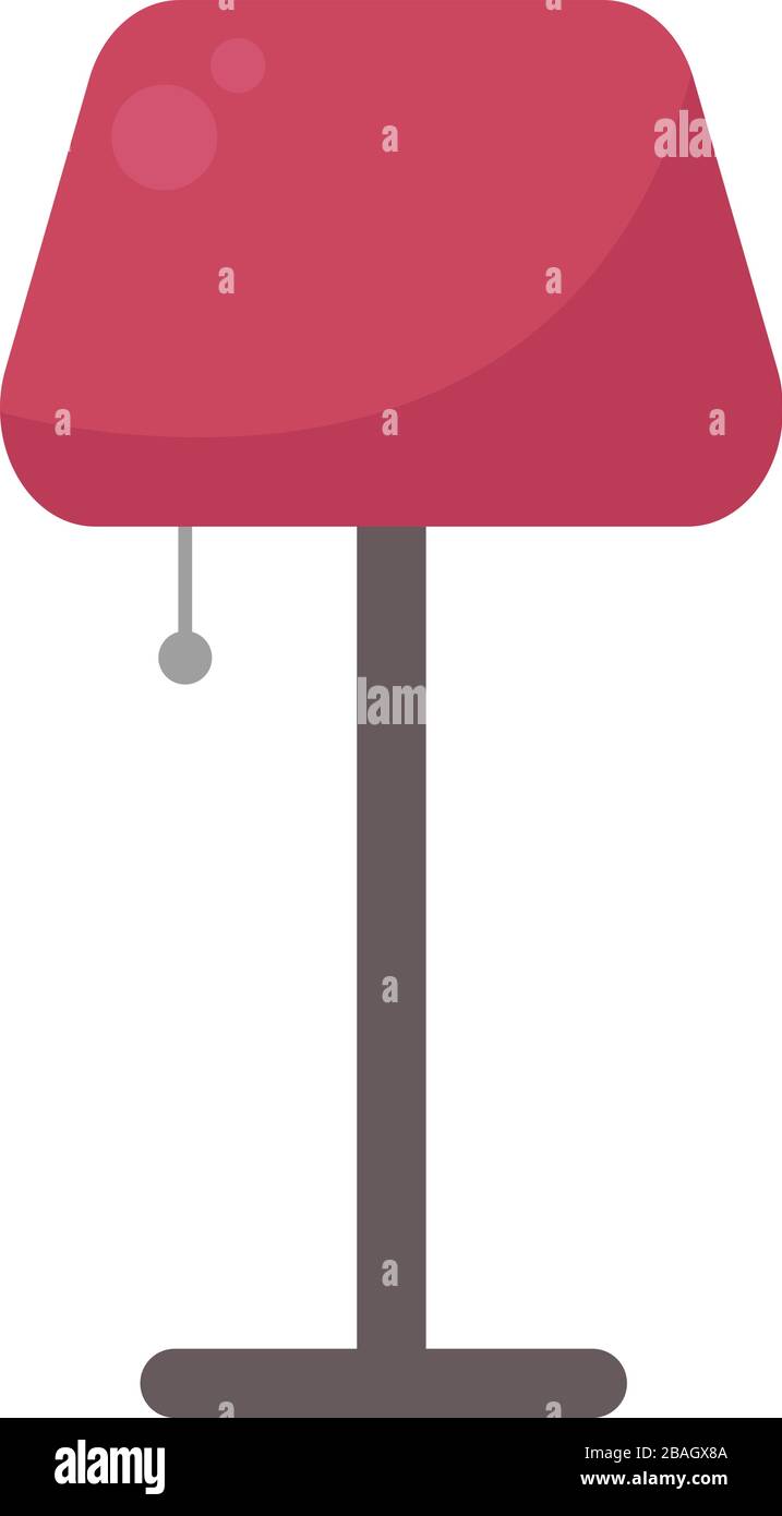 Pink lamp, illustration, vector on white background Stock Vector Image ...