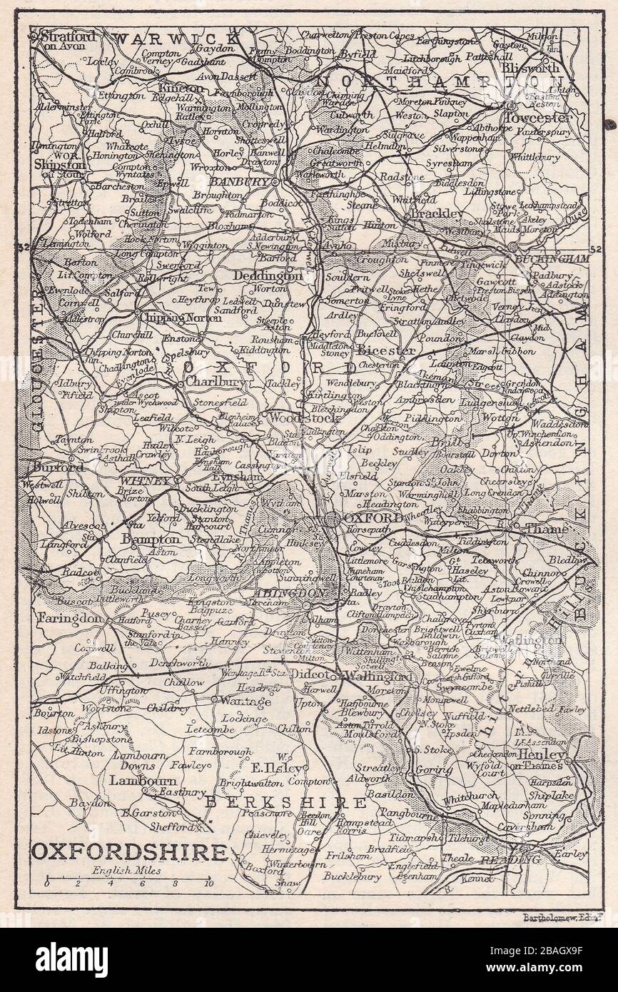 Map of oxfordshire hi-res stock photography and images - Alamy
