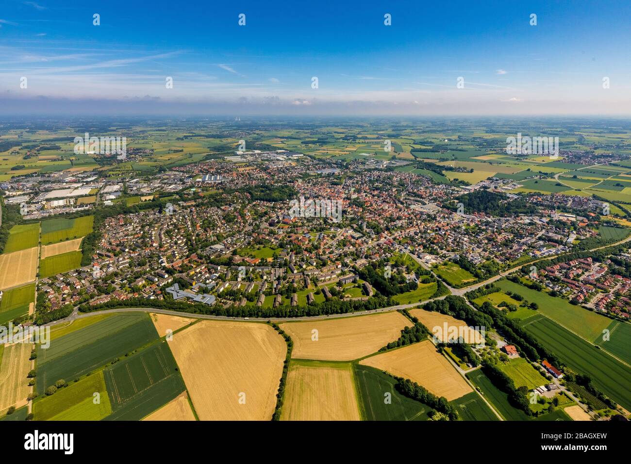 view from the south to Werl and the Soester Boerde, 07.06.2019, aerial ...