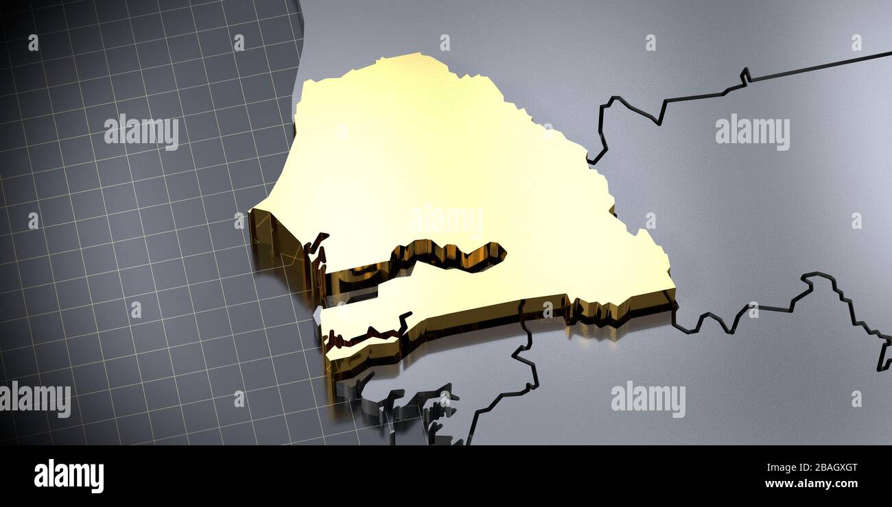 Senegal - country shape - 3D illustration Stock Photo - Alamy