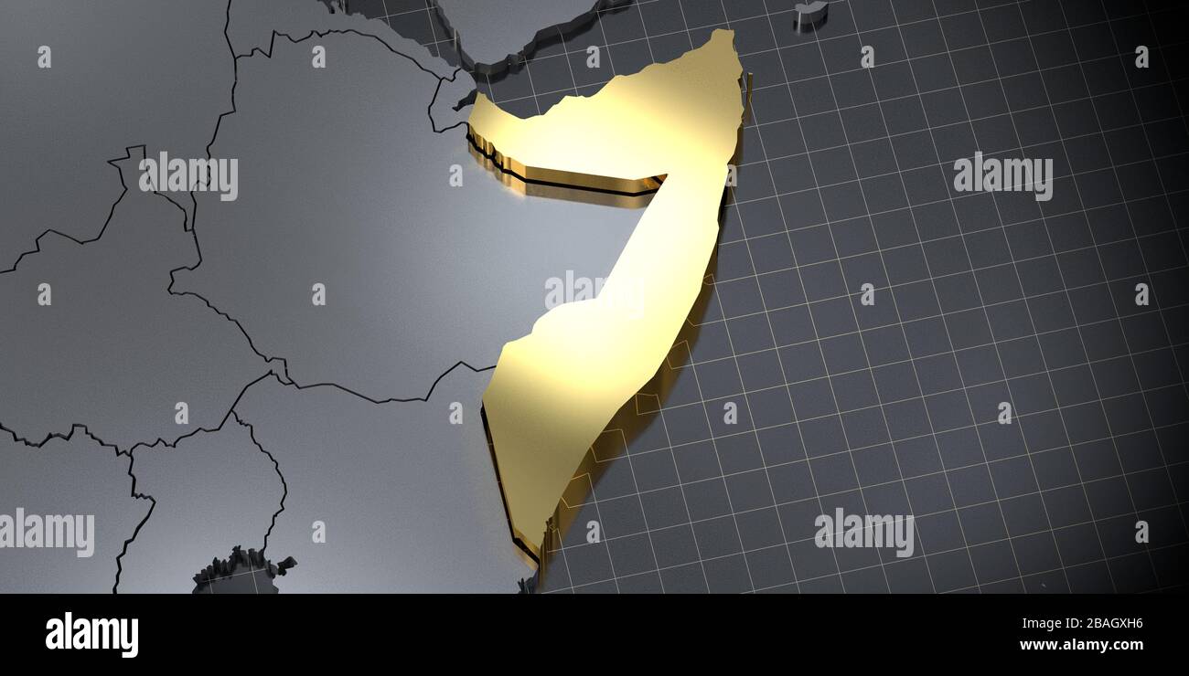 Somalia - country shape - 3D illustration Stock Photo - Alamy