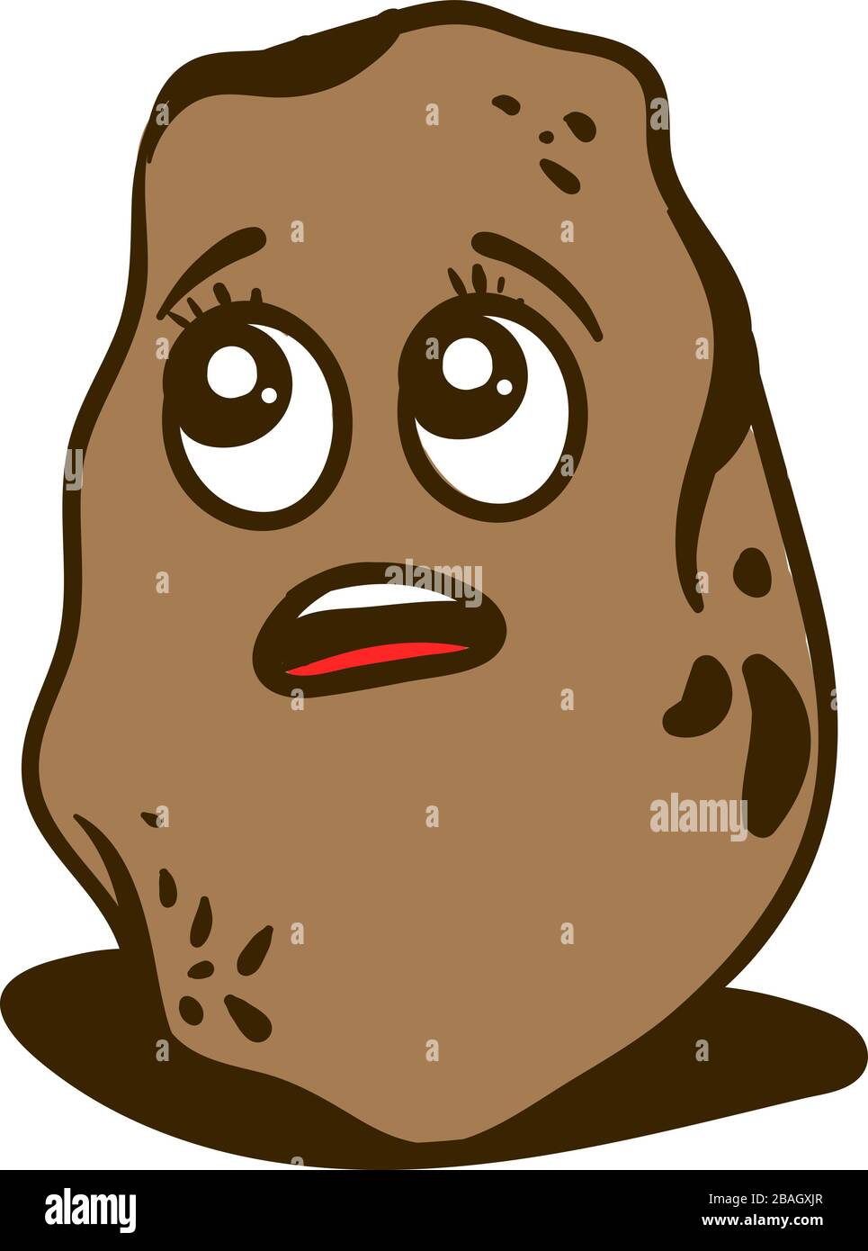 Scared potato, illustration, vector on white background Stock Vector ...