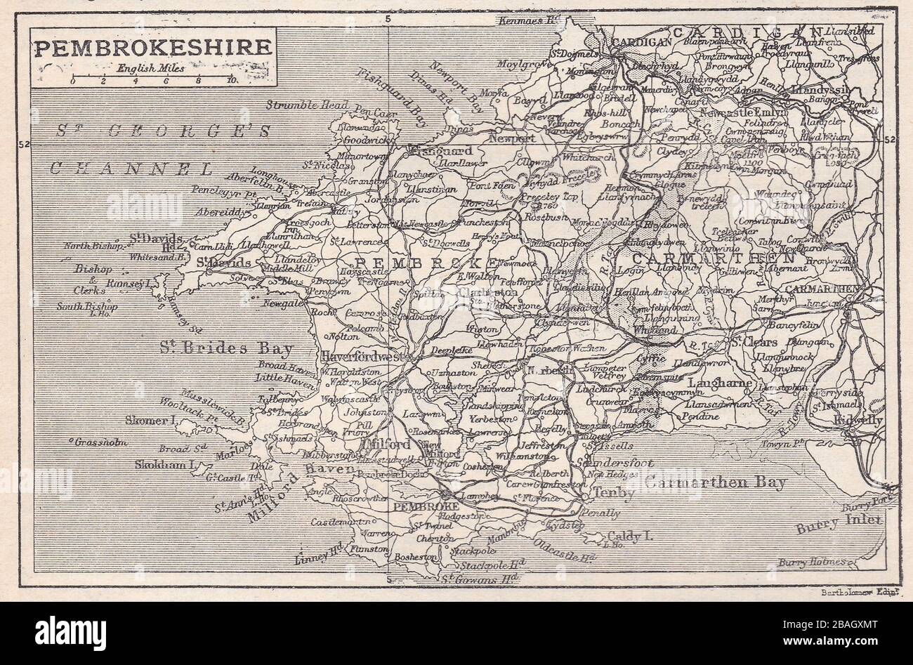 Map of pembrokeshire hi-res stock photography and images - Alamy