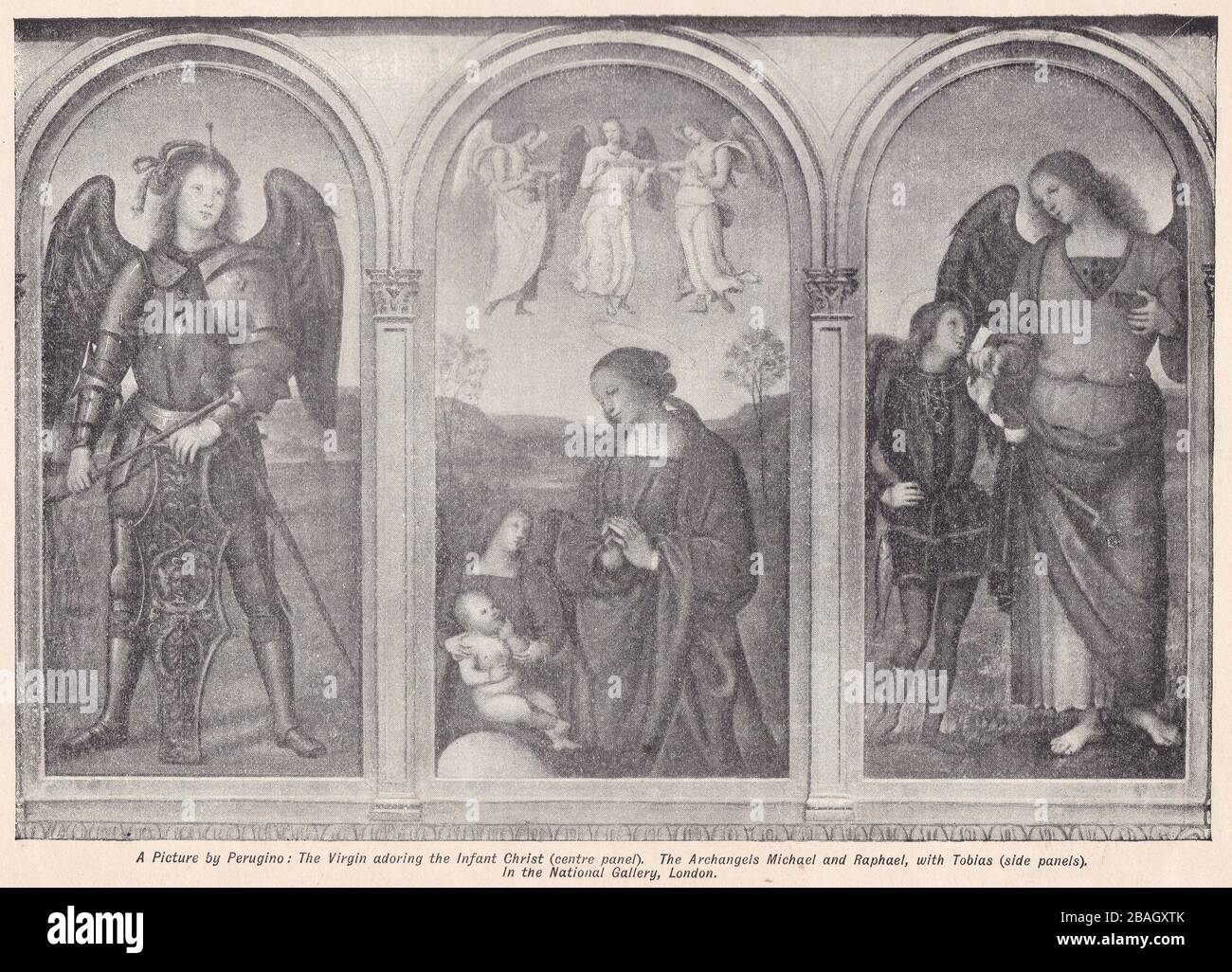 The Virgin adoring the infant Christ, The Archangels Michael and ...