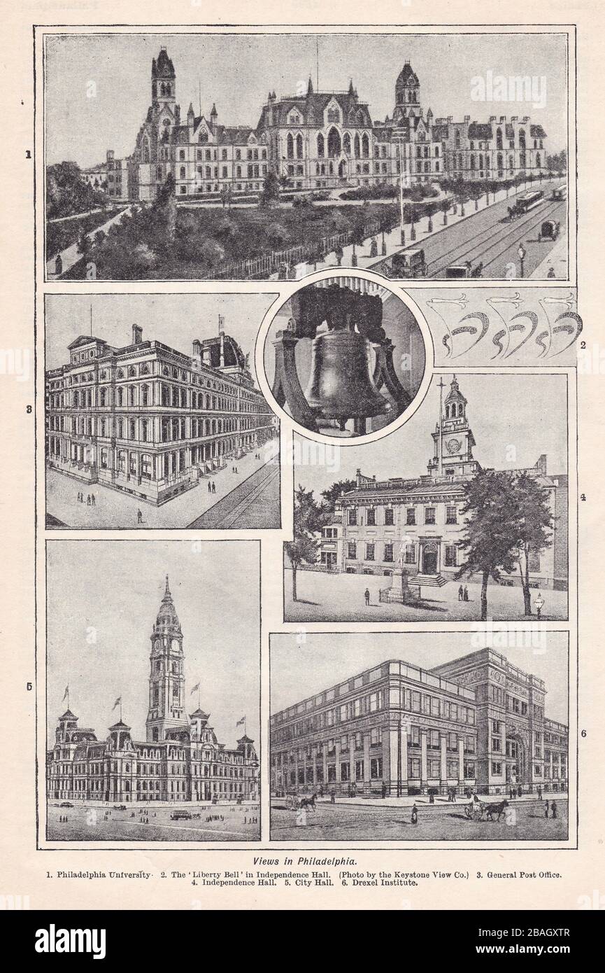 Vintage black and white photos of Views in Philadelphia 1900s Stock ...