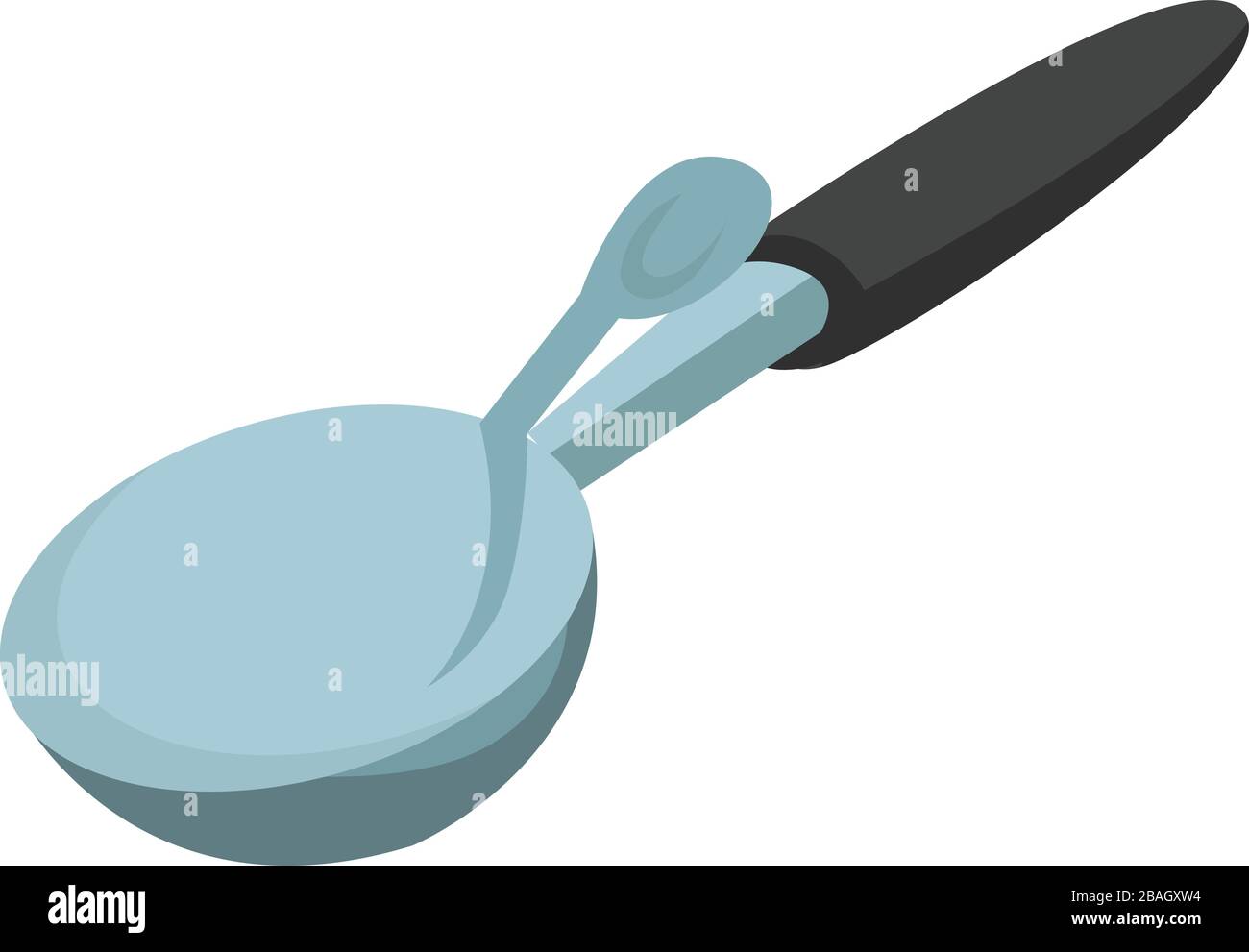 Metal spoon white handle Stock Vector Images - Alamy