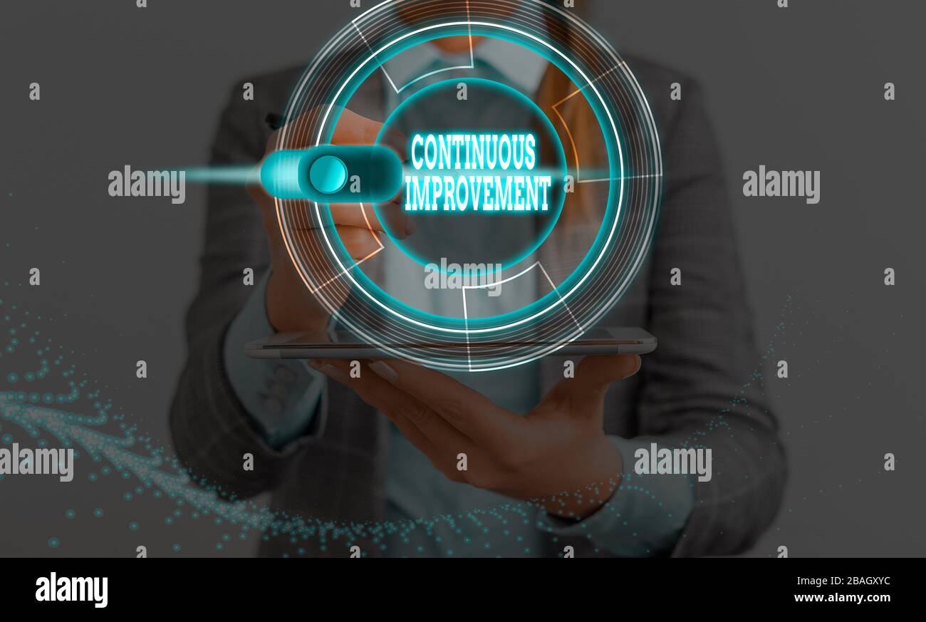Writing note showing Continuous Improvement. Business concept for ...