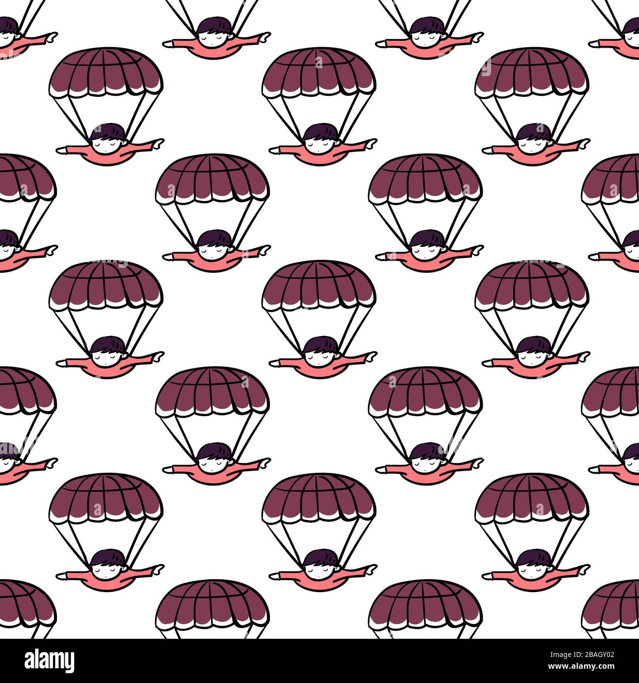 Parachutes pattern, illustration, vector on white background Stock ...