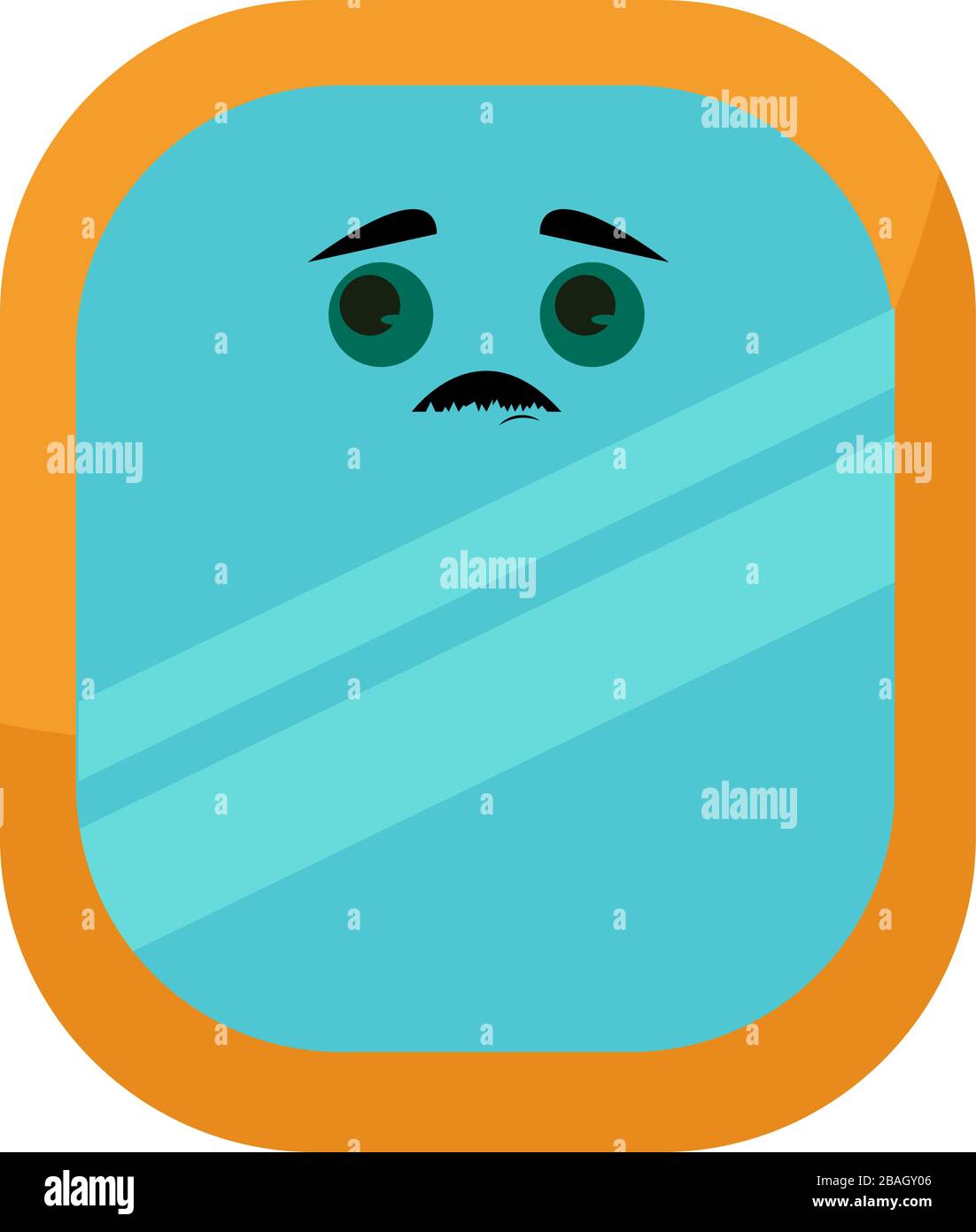 Sad mirror, illustration, vector on white background Stock Vector Image ...