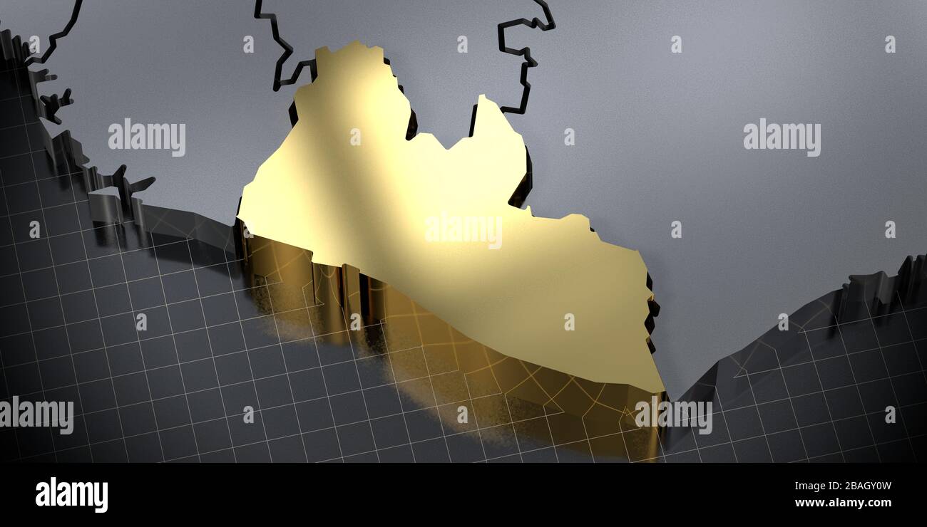 Liberia - country shape - 3D illustration Stock Photo - Alamy