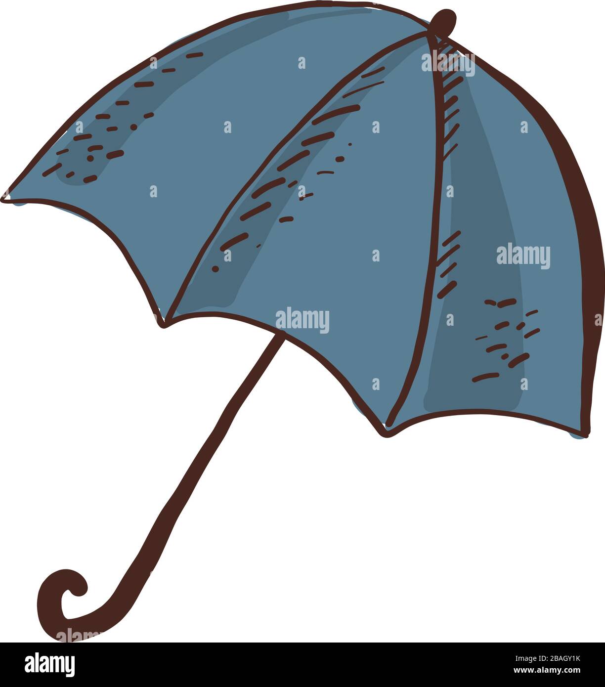 Blue umbrella, illustration, vector on white background Stock Vector ...