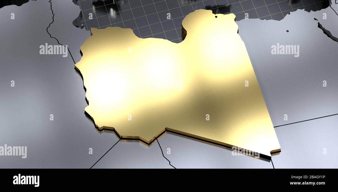 Libya - country shape - 3D illustration Stock Photo - Alamy