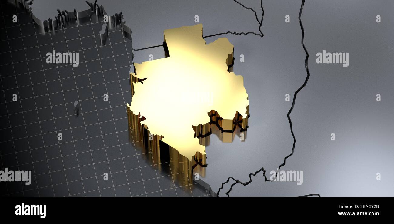 Gabon - country shape - 3D illustration Stock Photo - Alamy