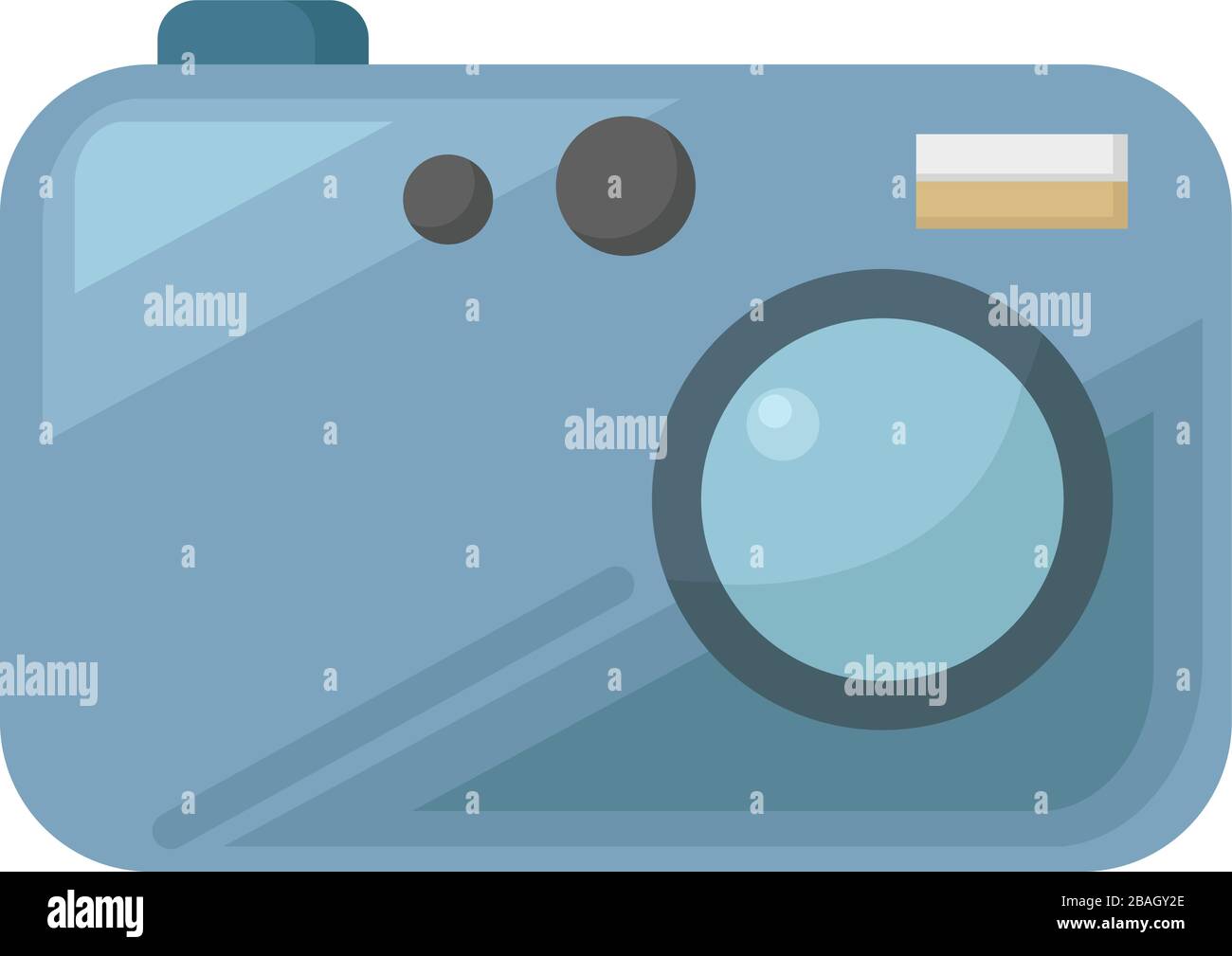 Blue camera, illustration, vector on white background Stock Vector ...