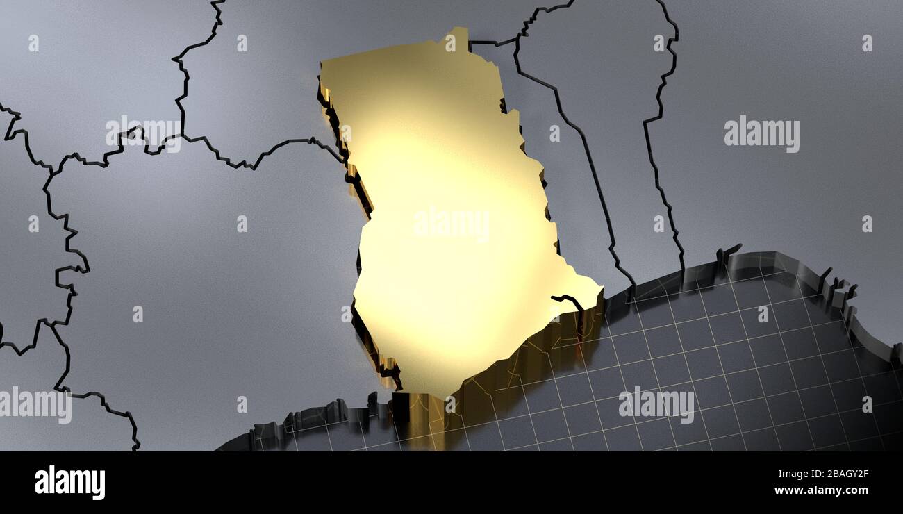 Ghana - country shape - 3D illustration Stock Photo - Alamy