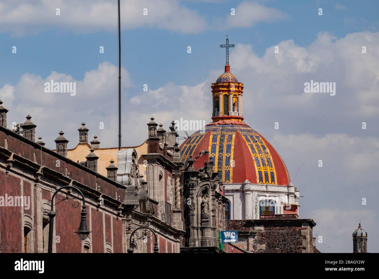 The beautiful dome of the Templo de Santa Ines at Mexico City Stock ...