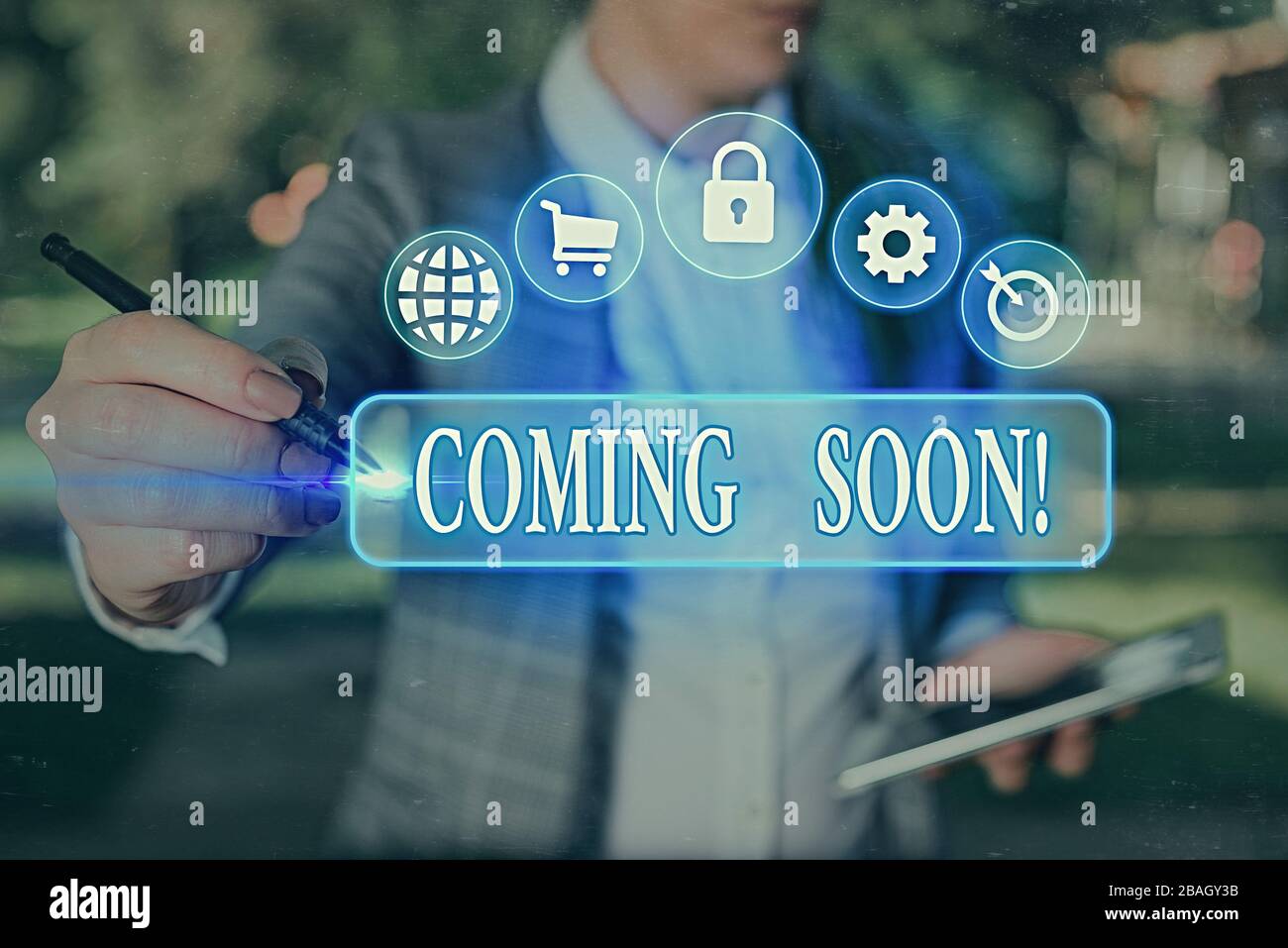 Handwriting text writing Coming Soon. Conceptual photo event or action ...