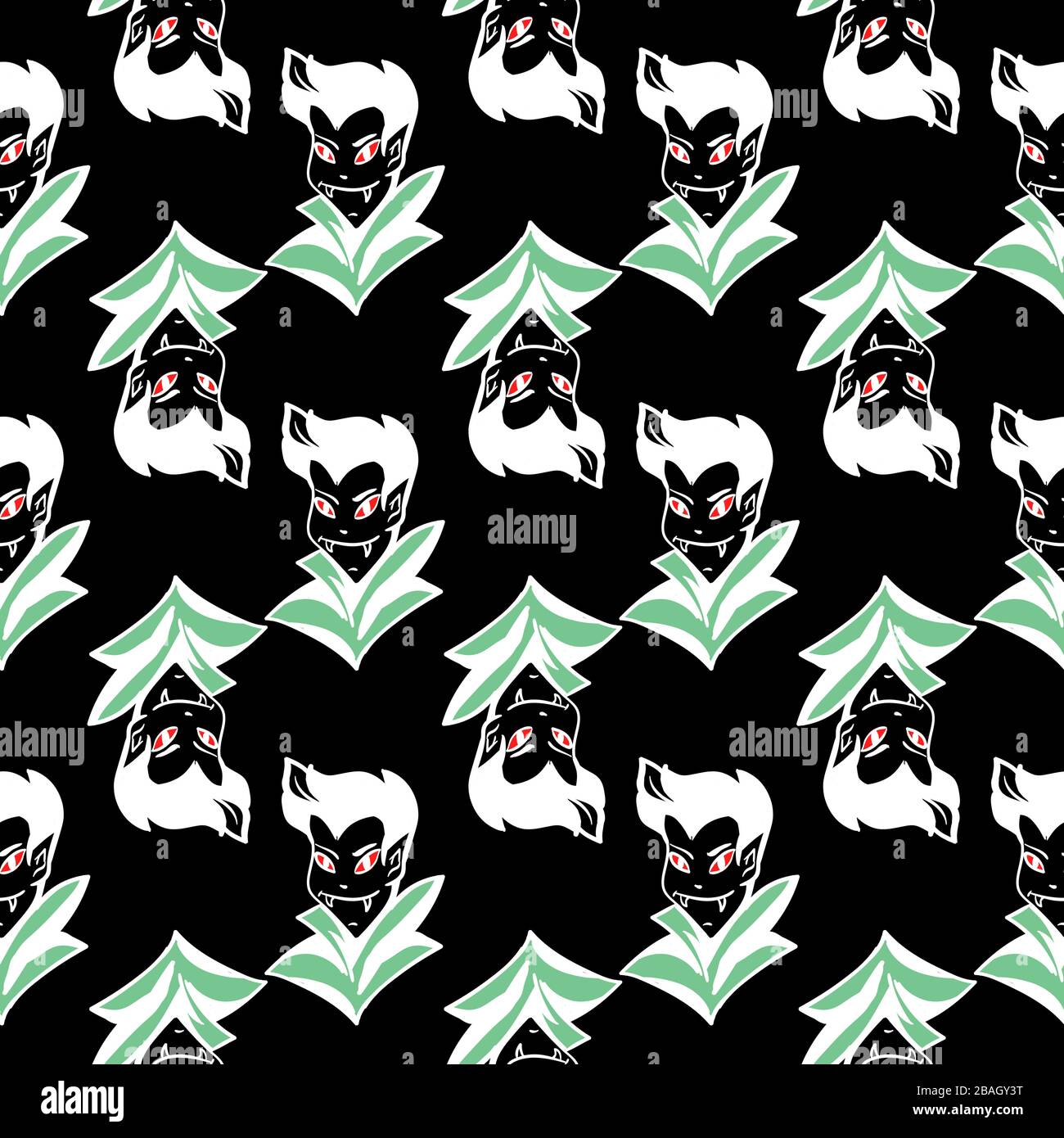 Negative vampire pattern, illustration, vector on white background ...