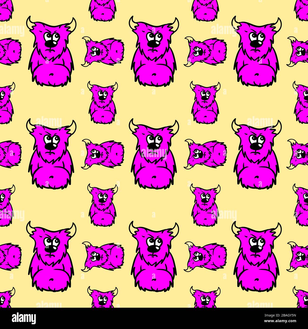 Pink monster pattern, illustration, vector on white background Stock ...