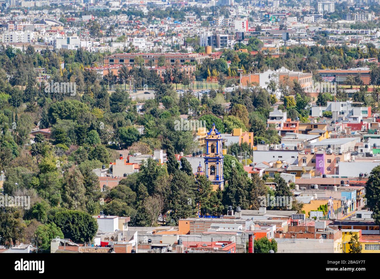 Morning aerial view cityscape of Cholula, Mexico Stock Photo - Alamy