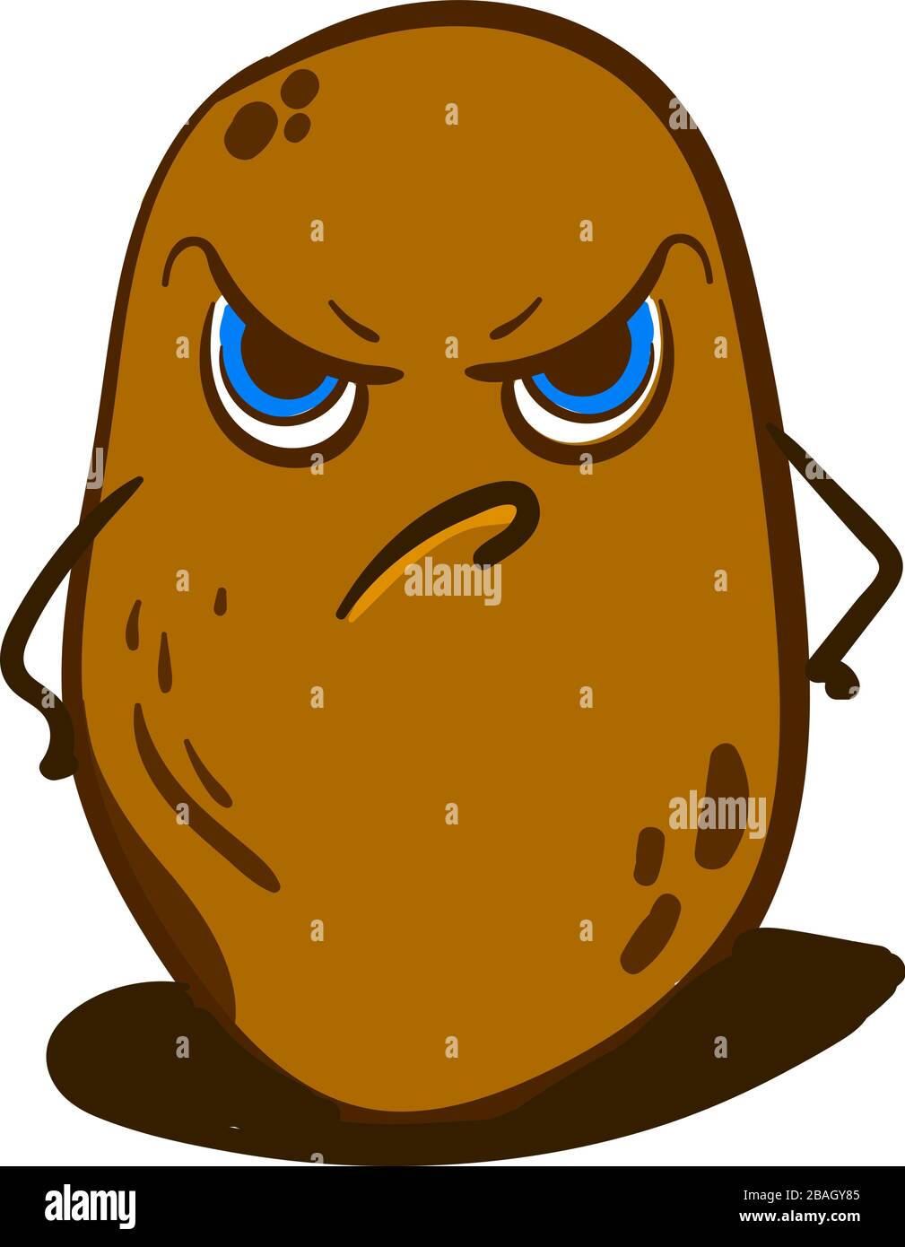 Angry potato, illustration, vector on white background Stock Vector ...