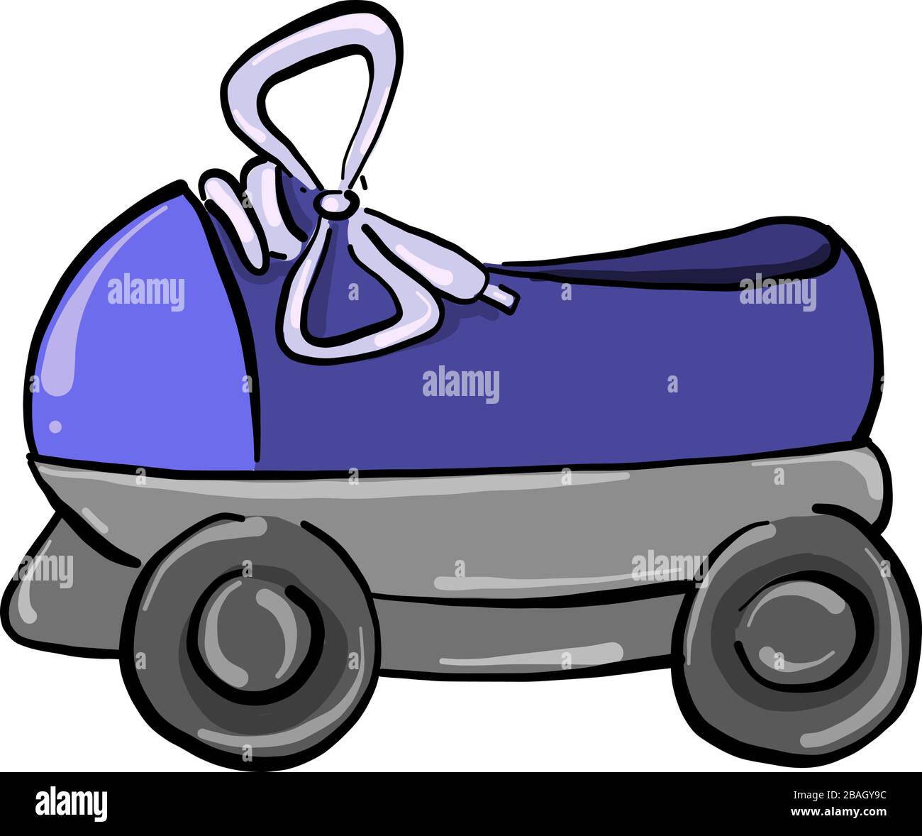 Blue roller, illustration, vector on white background Stock Vector ...