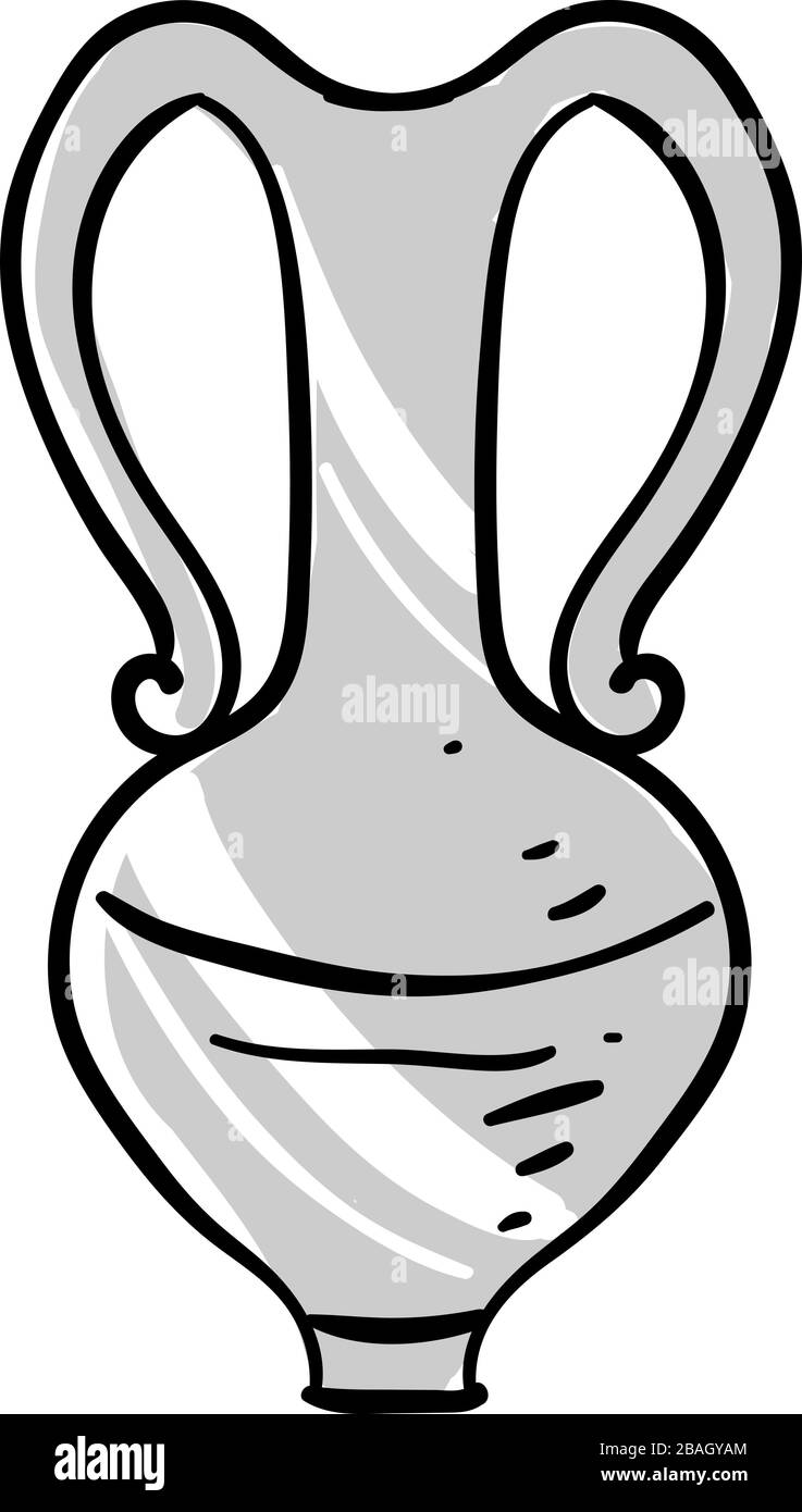 Long metallic vase, illustration, vector on white background Stock ...