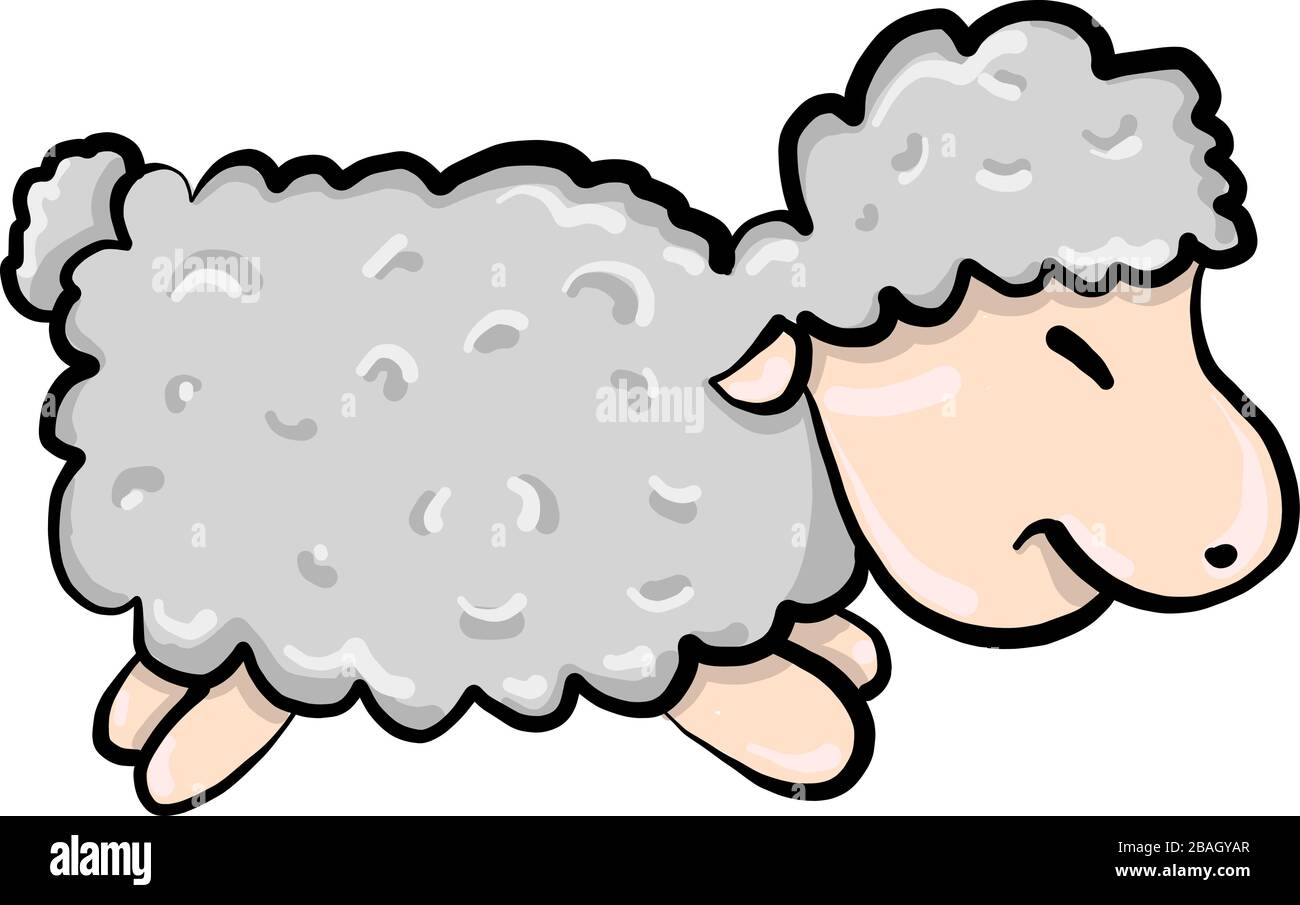 Small ram, illustration, vector on white background Stock Vector Image ...