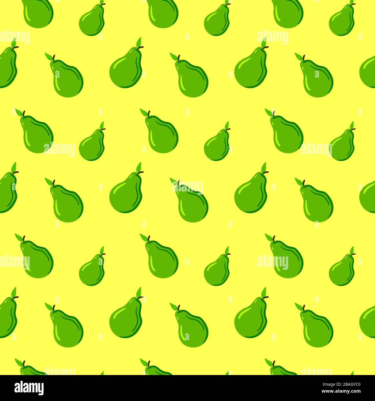 Green pears pattern, illustration, vector on white background Stock ...