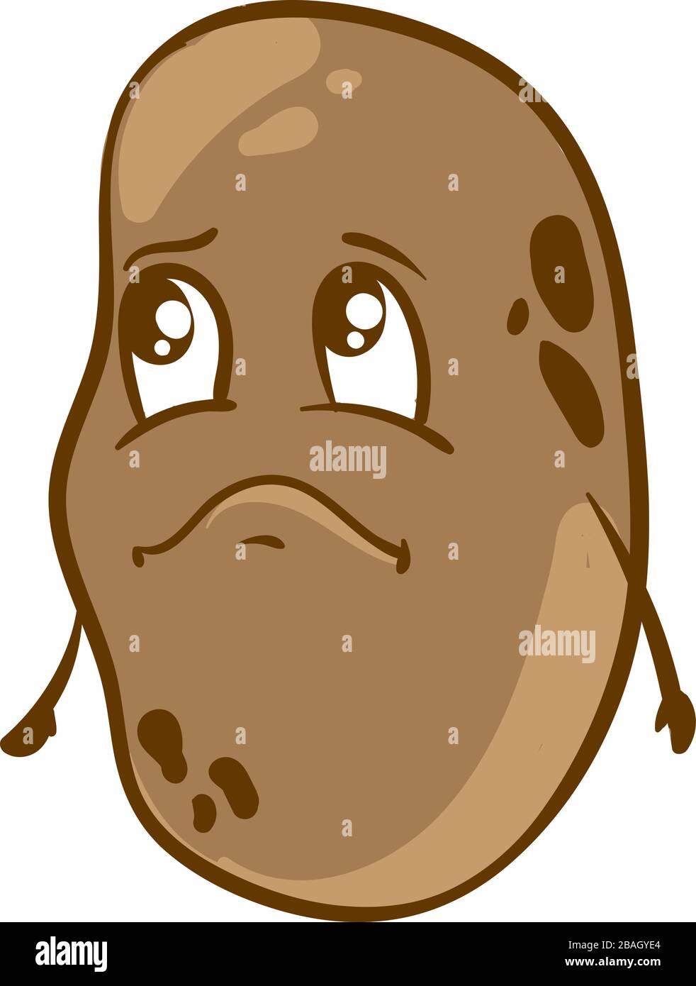 Sad potato, illustration, vector on white background Stock Vector Image ...
