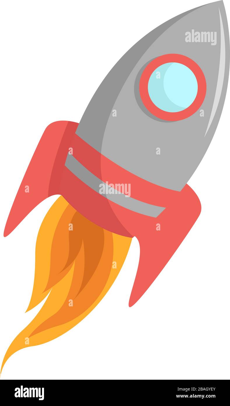 Space rocket, illustration, vector on white background Stock Vector ...