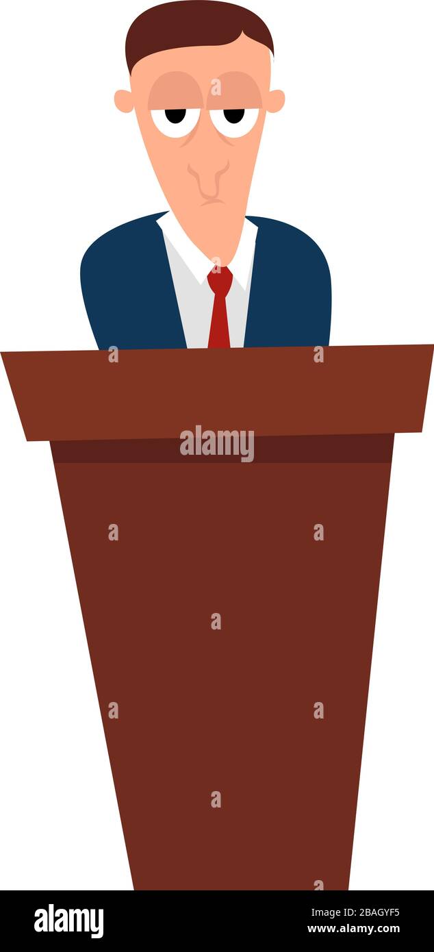 Politician speaking, illustration, vector on white background Stock ...