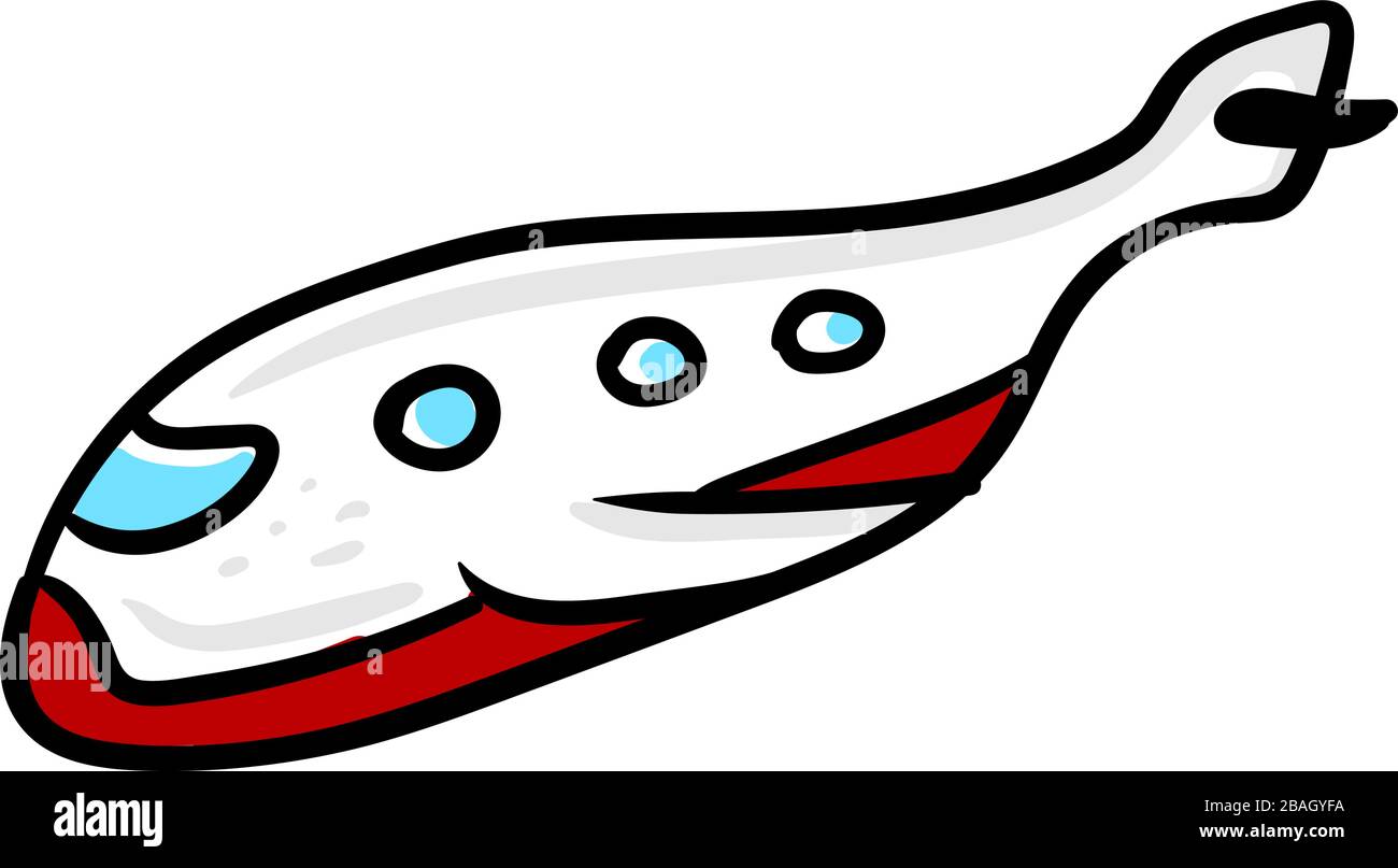 Red airplane, illustration, vector on white background Stock Vector ...