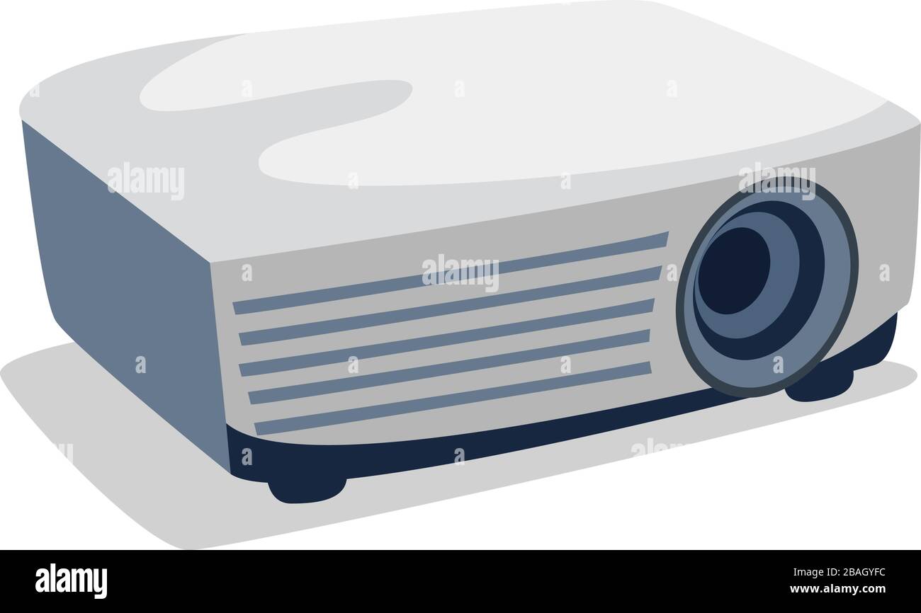 White projector, illustration, vector on white background Stock Vector ...