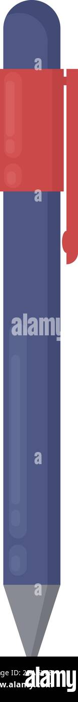 Blue pen, illustration, vector on white background Stock Vector Image ...