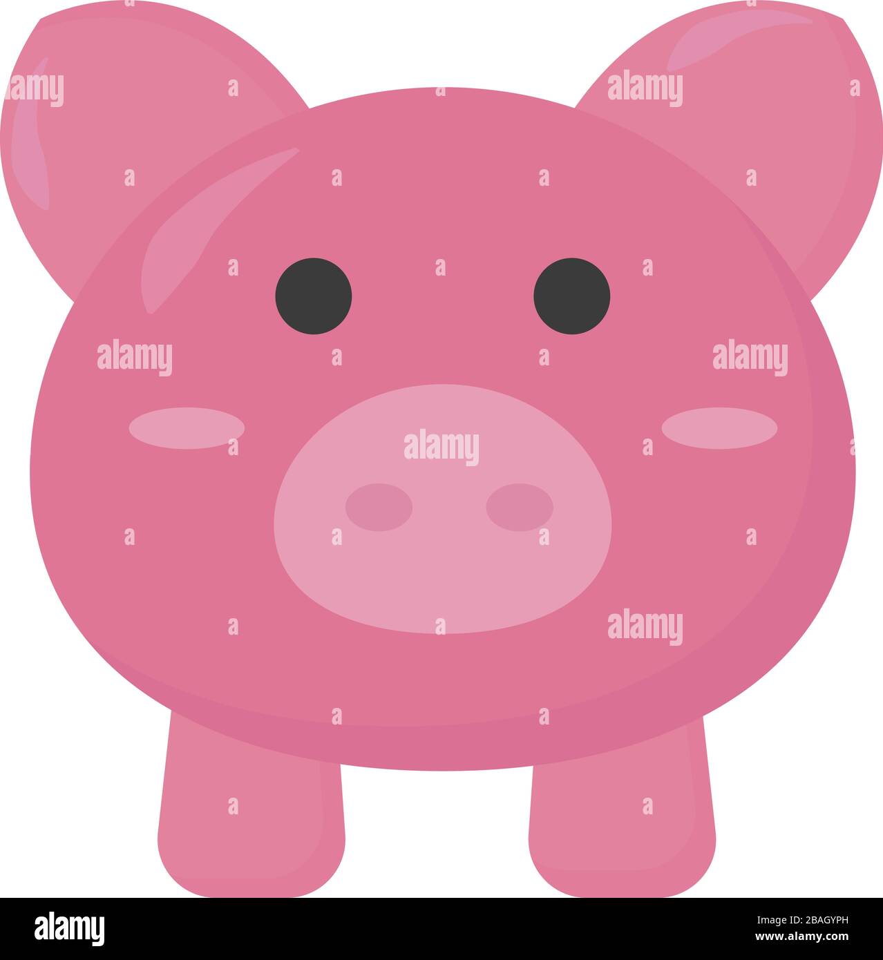Pink pig, illustration, vector on white background Stock Vector Image ...