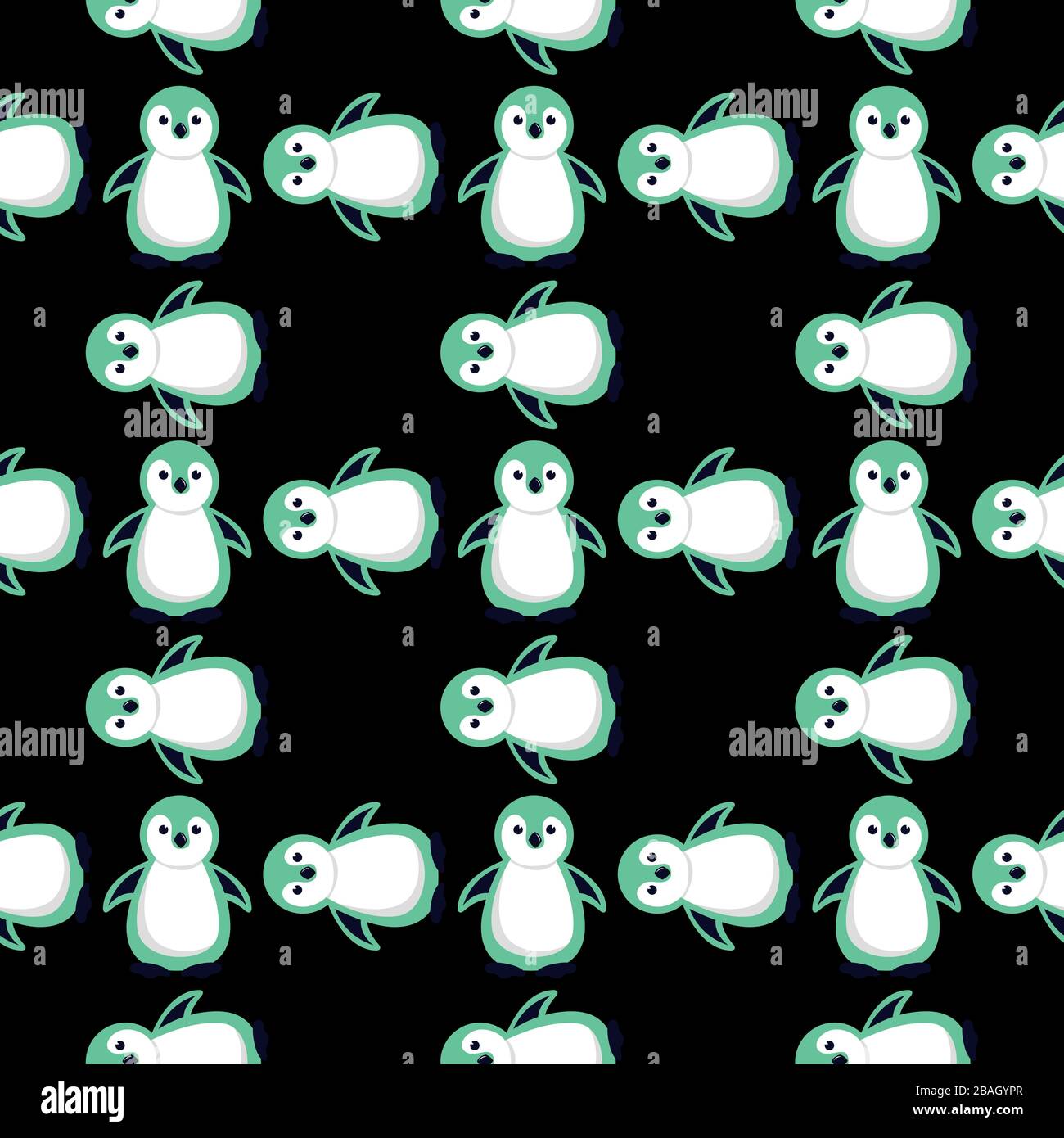Penguin pattern, illustration, vector on white background Stock Vector ...