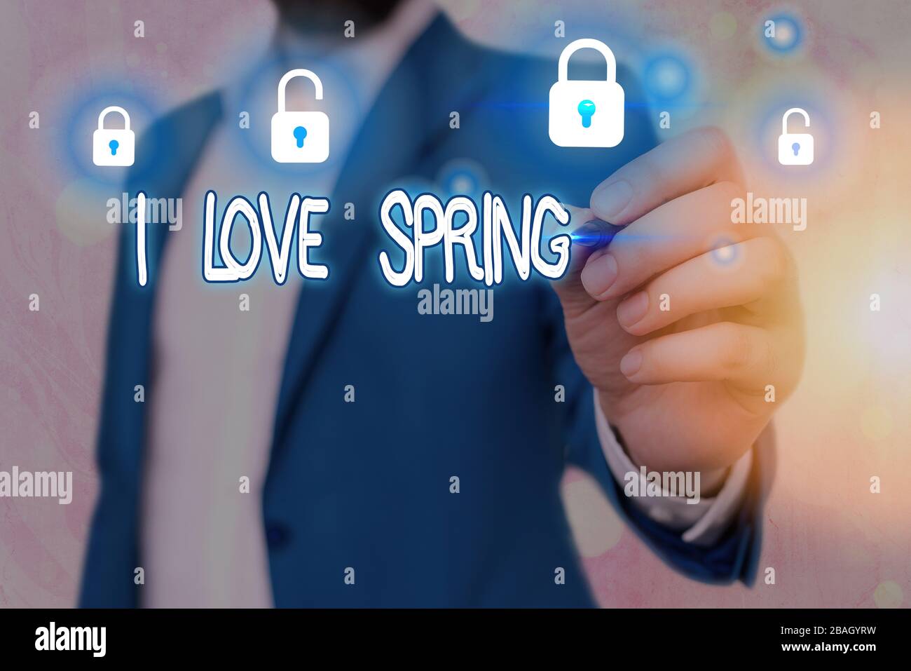 Text sign showing I Love Spring. Business photo text telling why having ...