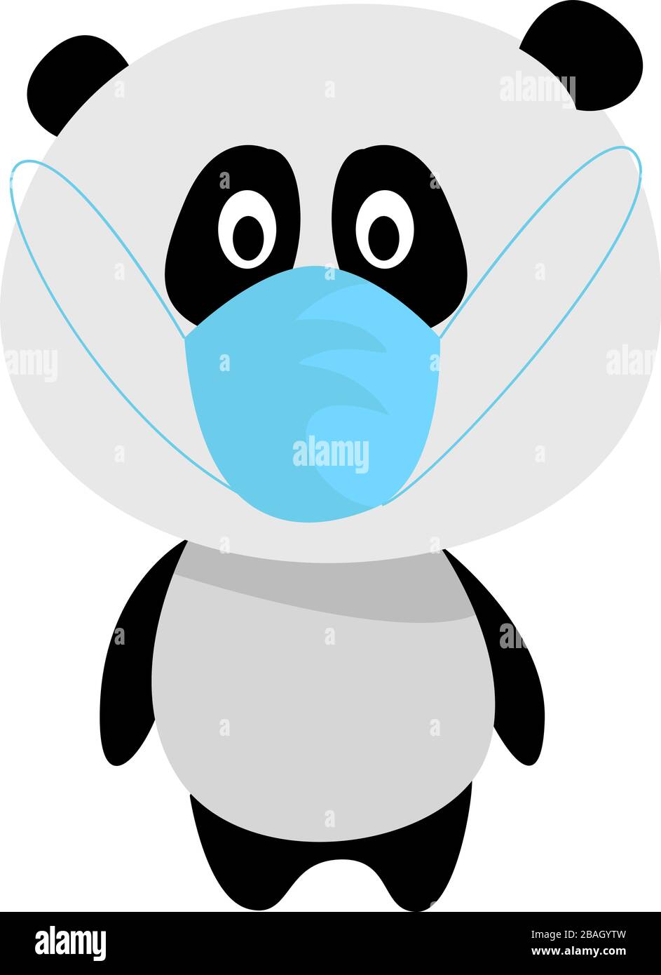 Panda with mask, illustration, vector on white background Stock Vector ...