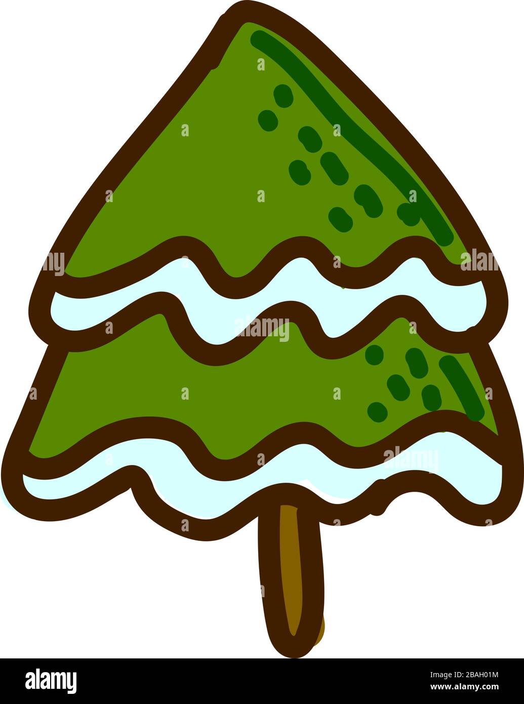 Snow tree, illustration, vector on white background Stock Vector Image ...