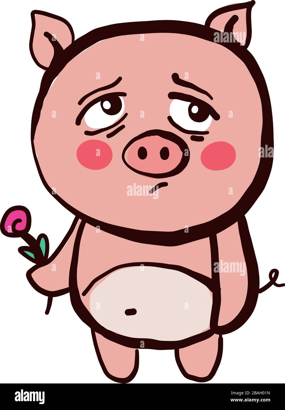 Sad Cartoon Pig