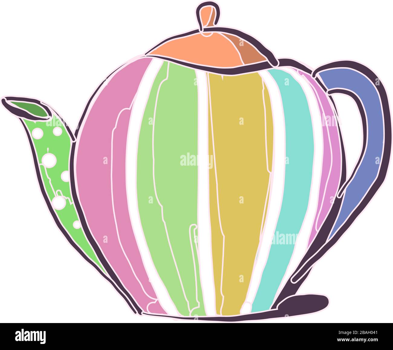 Tea pot cups on Stock Vector Images - Alamy