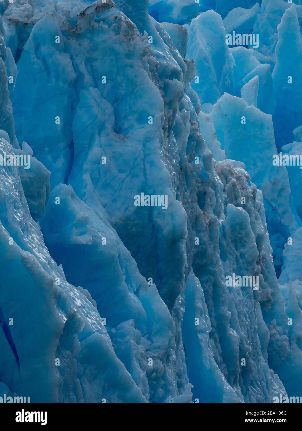 The blue ice of Garibaldi glacier in Patagonia Chile just off the ...