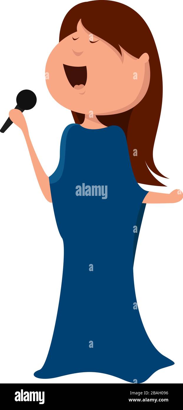 Singer blue dress Stock Vector Images - Alamy