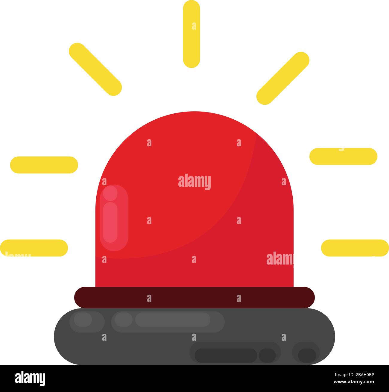 Red siren light, illustration, vector on white background Stock Vector ...