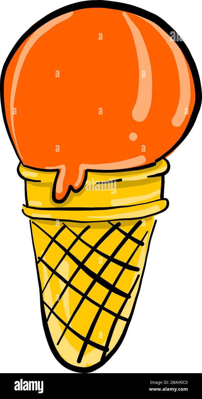 Round ice cream, illustration, vector on white background Stock Vector ...