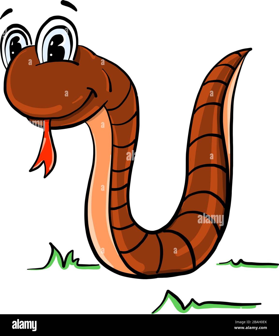 Orange snake, illustration, vector on white background Stock Vector ...
